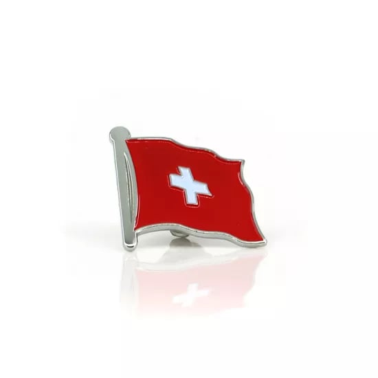 Silver Swiss Flag Pin for Trucks