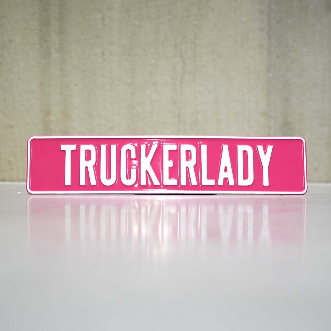 License plate Pink White with custom text